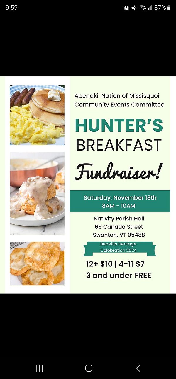 Hunters Breakfast 11-18-23 - Swanton, Vermont